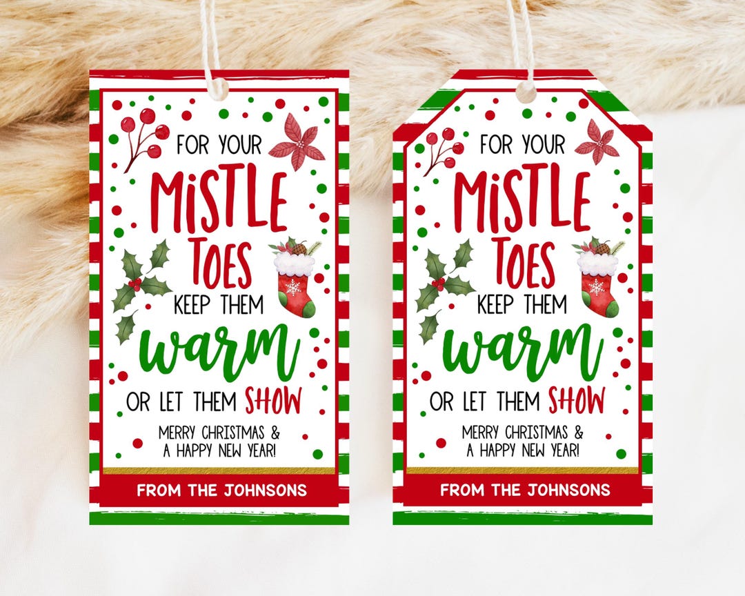 Editable for Your Mistle Toes Christmas Tag, Socks Gift Tag, Pedicure ...