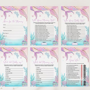 Editable Mermaid Baby Shower Game Bundle Under the Sea Baby - Etsy