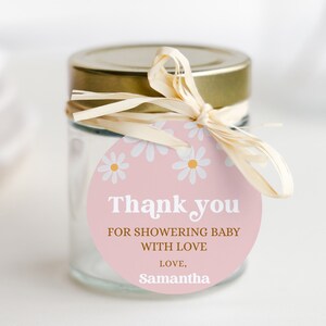 Editable Daisy Baby Shower Favor Tag, Bohemian Daisy Baby Shower Thank ...