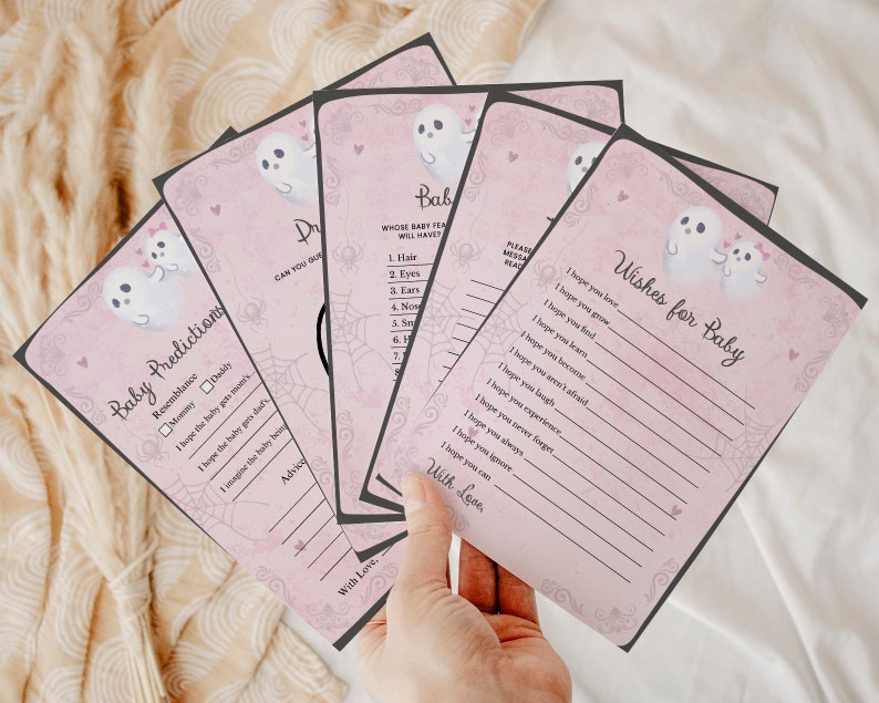 Editable A Little Boo Baby Shower Game Bundle Pink Halloween - Etsy