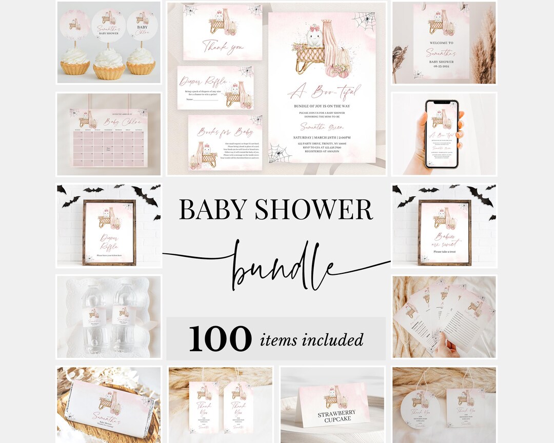 Editable Boo-tiful Bundle of Joy Baby Shower Bundle, Girl Little Boo ...