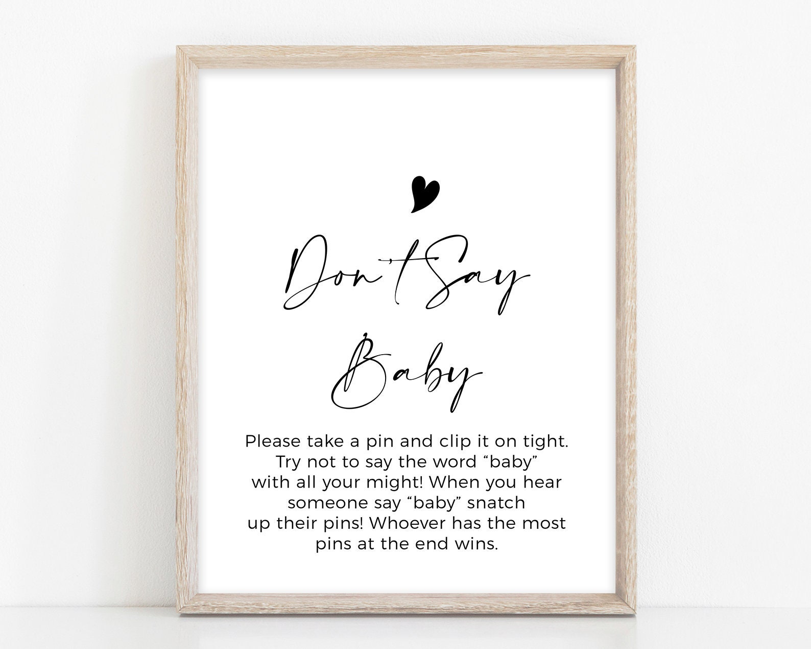 Don't Say Baby Sign Minimalist Oh Baby Baby Shower Simple - Etsy