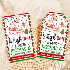 Editable We Whisk You a Merry Kissmas Tag, Baking Christmas Gift Tag ...