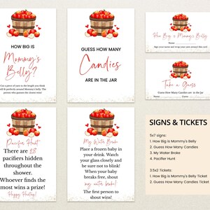 Editable the Apple of the Eye Baby Shower Game Bundle, Apple Harvest ...