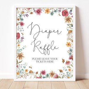 Editable A Little Wildflower Baby Shower Table Sign, Baby in Bloom ...