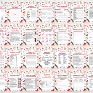 Editable Santa Baby Baby Shower Game Bundle, Girl Christmas Baby Shower ...