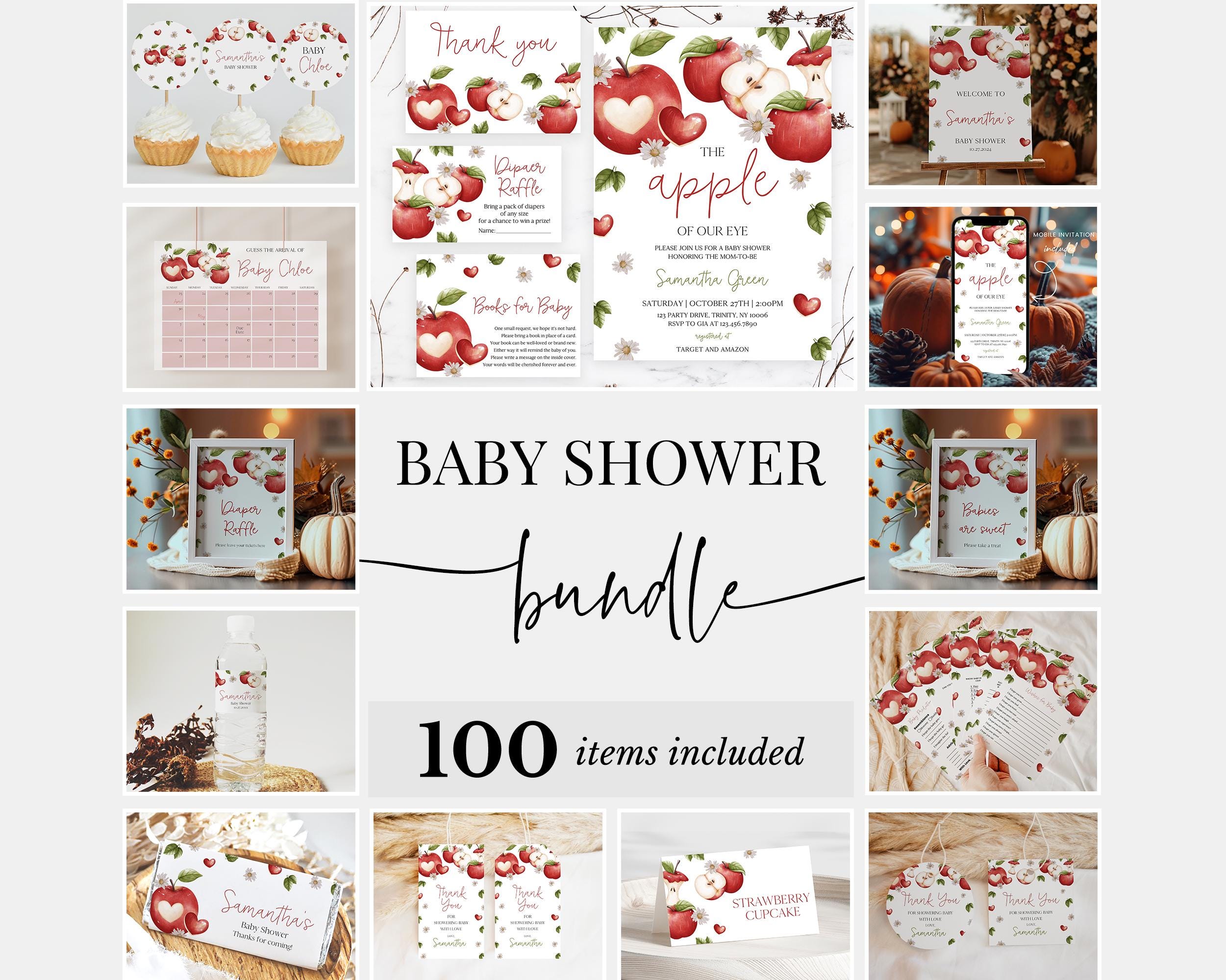 Editable the Apple of Our Eye Baby Shower Bundle, Apple Harvest Baby ...