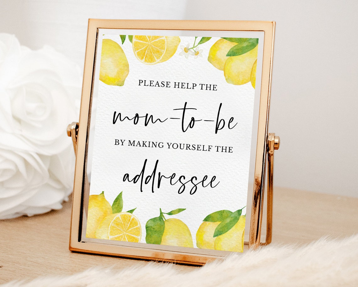 Envelope Station Sign Lemon Baby Shower Lemon Gender Neutral - Etsy