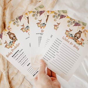 Editable Fall Woodland Baby Shower Game Bundle, Oh Boy Woodland Baby ...