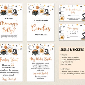 Editable A Little Boo Baby Shower Game Bundle, Gender Neutral Halloween ...