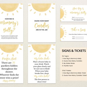 Editable Sunshine Baby Shower Game Bundle, A Little Ray of Sunshine ...