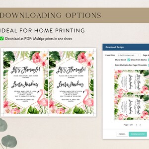 Editable Floral Flamingo Baby Shower Invitation, Tropical Flamingo Baby ...