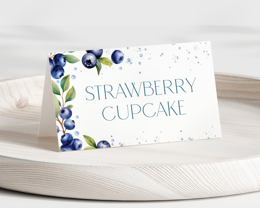 Editable Blueberry Baby Shower Food Label, Berry Sweet Blueberry Baby ...