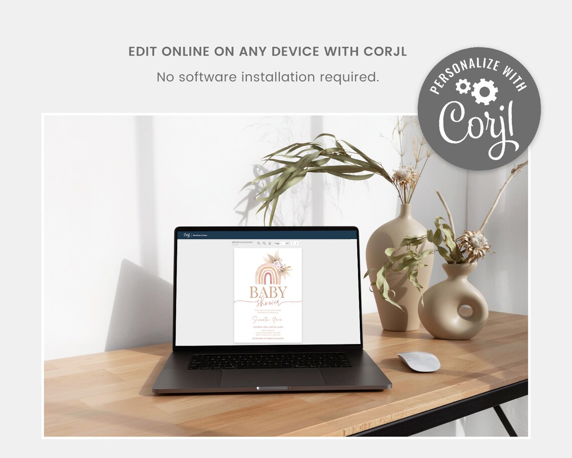 Editable Boho Rainbow Baby Shower Bundle Rustic Rainbow Baby - Etsy