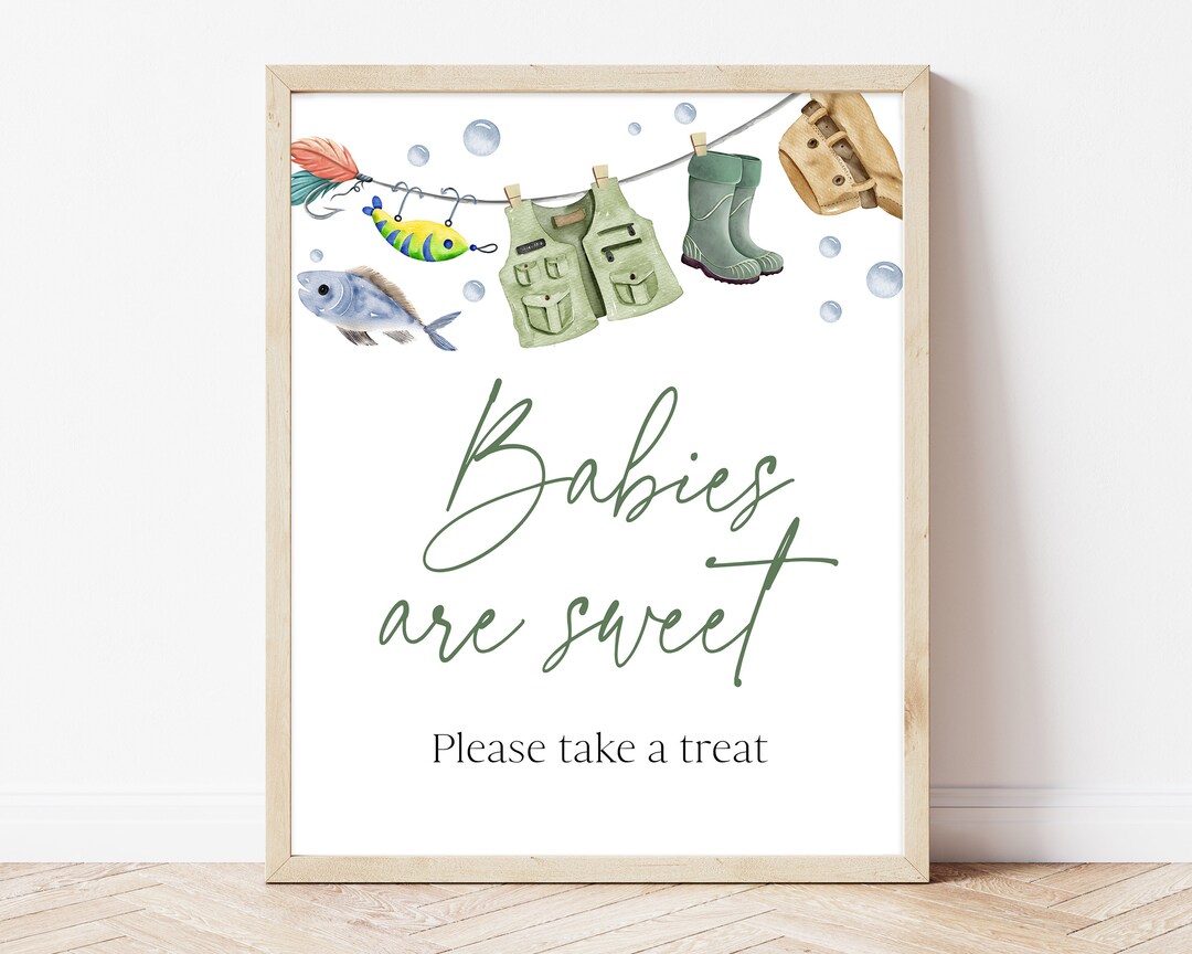Babies Are Sweet Sign A Little Fisherman Baby Shower, Boy Fishing Baby ...