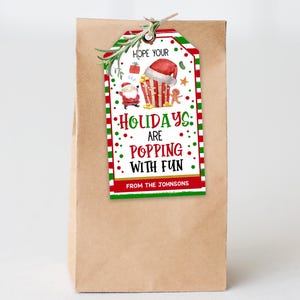 Editable Hope Your Holidays Are Popping With Fun Tag, Employee Co ...