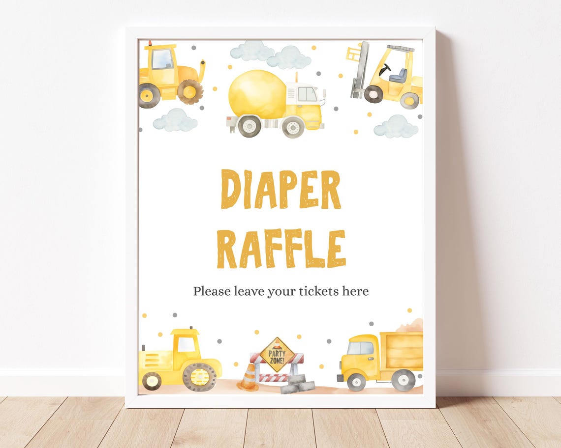 Editable Baby Under Construction Baby Shower Table Sign, Modern ...
