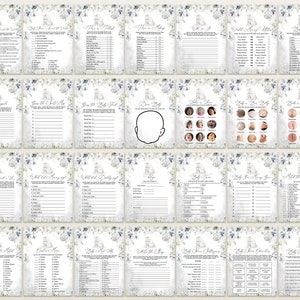 Editable Winter Polar Bear Baby Shower Game Bundle, Greenery Winter ...