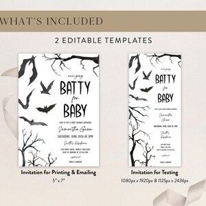 Editable We're Going Batty for Baby Shower Invitation, Gender Neutral ...