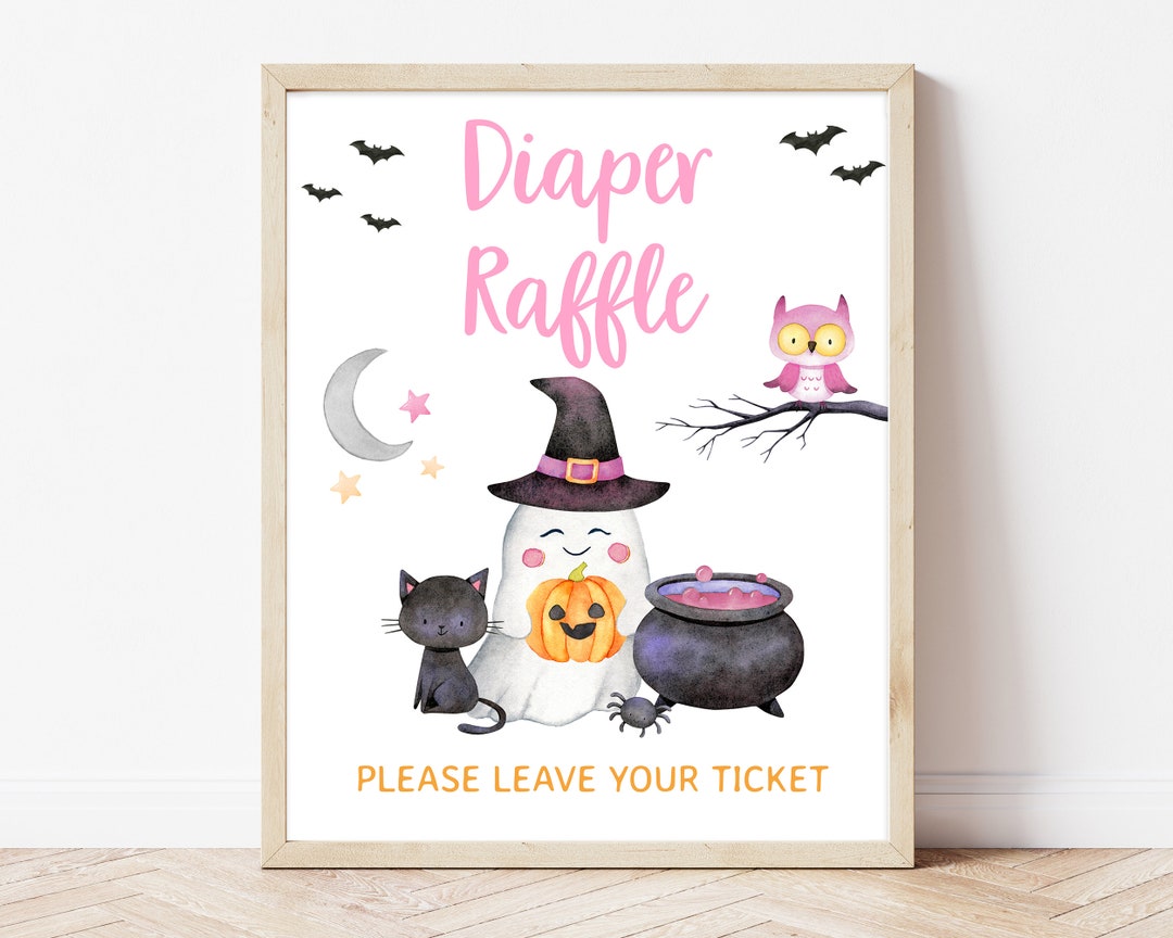 Letrero de rifa de pañales rosa A Little Boo Baby Shower - Etsy México