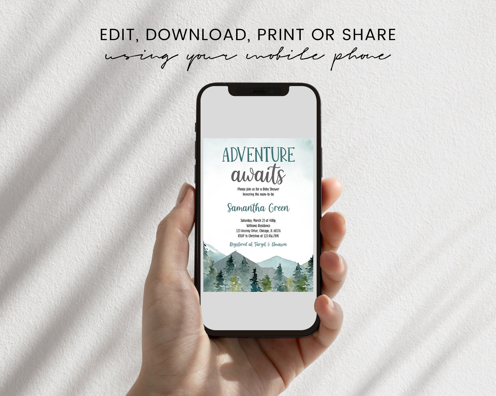 Editable Adventure Awaits Baby Shower Invitation Bundle | Etsy