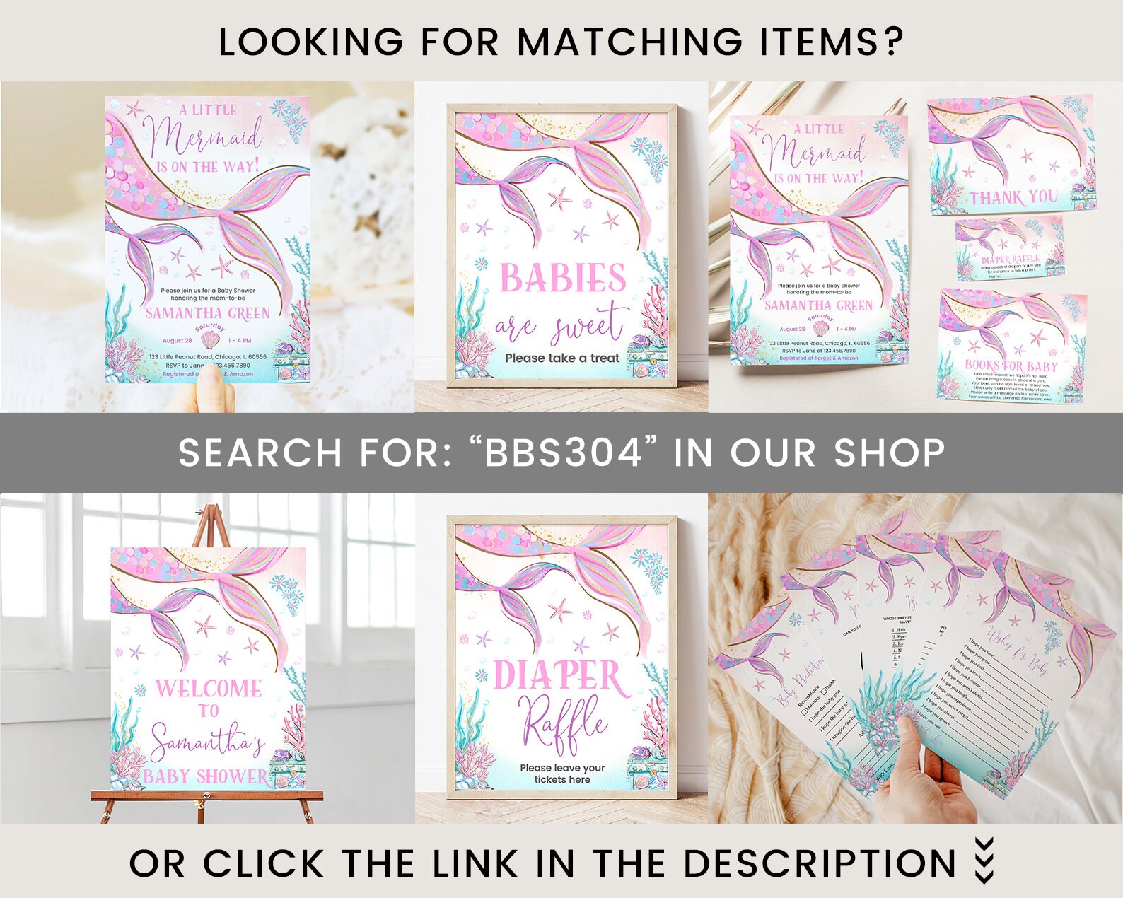 Editable Mermaid Baby Shower Game Bundle Under the Sea Baby - Etsy