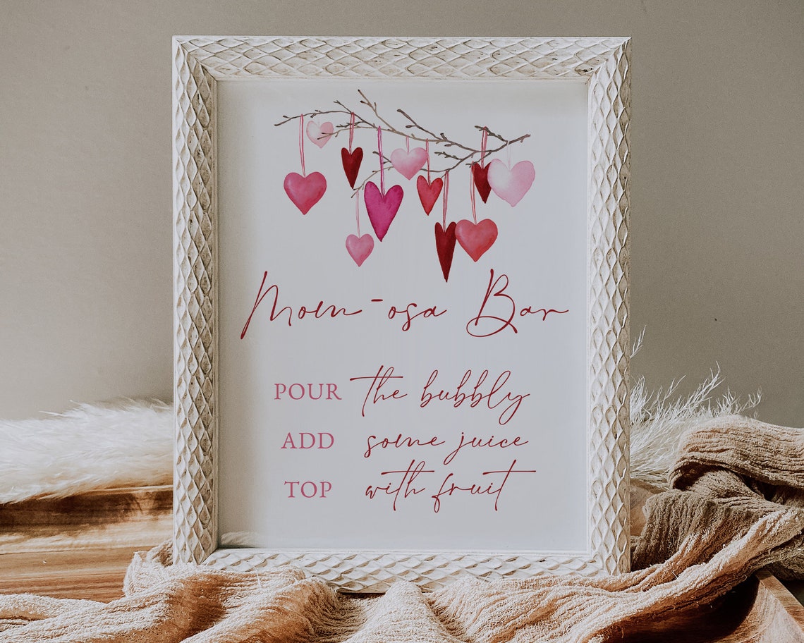Momosa Bar Table Sign Valentine Baby Shower A Little - Etsy