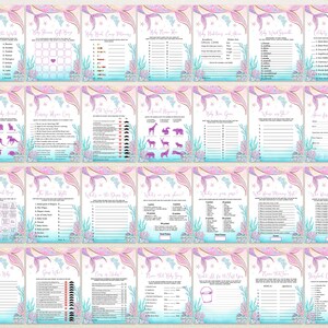 Editable Mermaid Baby Shower Game Bundle, Under the Sea Baby Shower ...