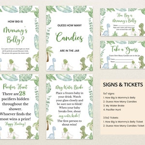 Editable Dinosaur Baby Shower Game Bundle, It's a Boy Dinosaur Baby ...