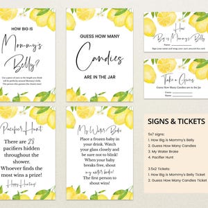 Editable Lemon Baby Shower Games Bundle, Lemon Gender Neutral Baby ...
