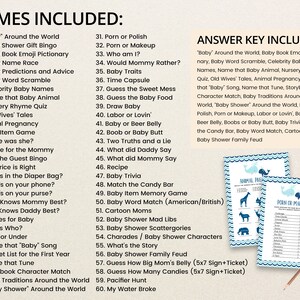 Editable Whale Baby Shower Game Bundle, Blue Whale Baby Shower Games ...