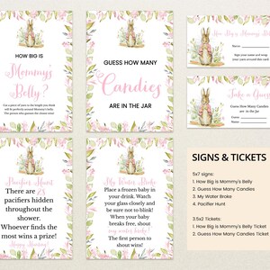 Editable Peter Rabbit Baby Shower Game Bundle, Pink Peter Rabbit Baby ...