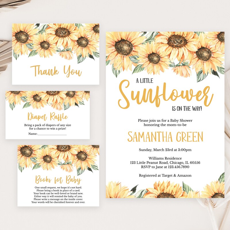 Sunflower Invitation - Etsy