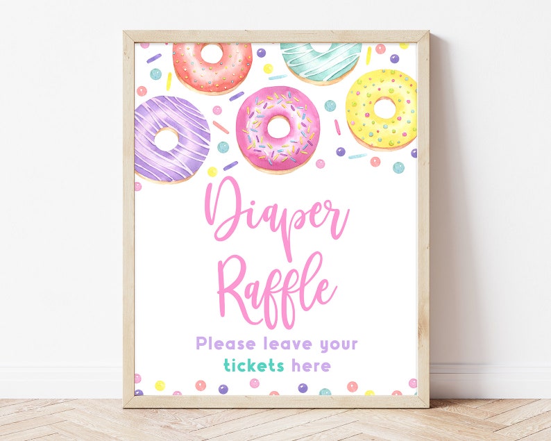 Diaper Raffle Sign Donuts and Diapers Baby Shower Girl Donuts - Etsy