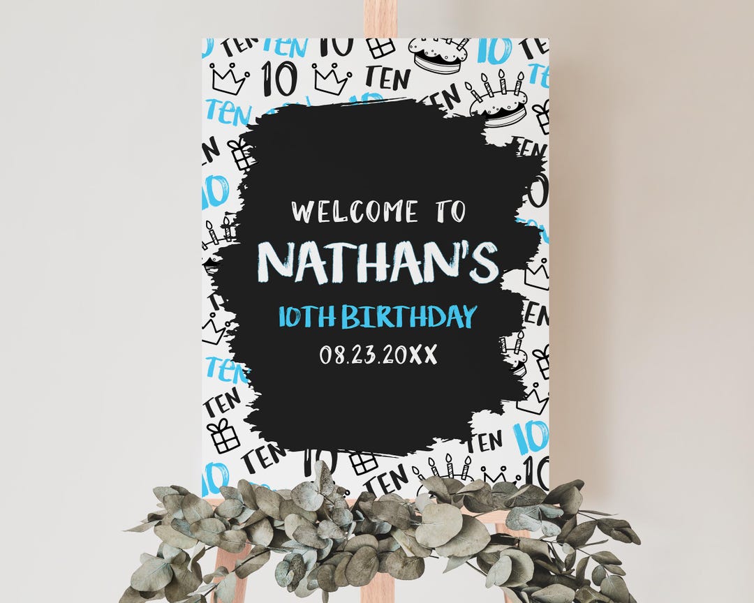 Editable Bruh Birthday Welcome Sign, Boy Blue Bruh Birthday Poster ...