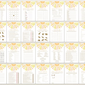 Editable Sunshine Baby Shower Game Bundle, A Little Ray of Sunshine ...