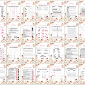Editable Little Fairy Baby Shower Game Bundle, Wildflower Fairy Baby ...