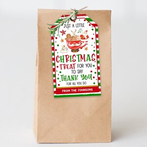 Editable Just a Little Treat for You Christmas Tag, Employee ...