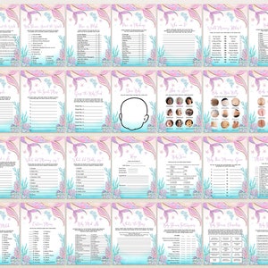 Editable Mermaid Baby Shower Game Bundle, Under the Sea Baby Shower ...