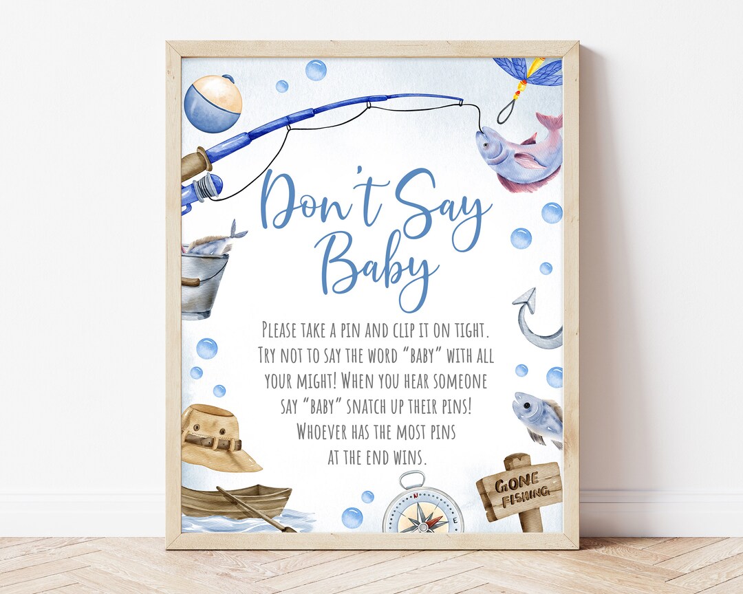 Don't Say Baby Game We're Reel Excited It's a Boy Baby Shower, Fishing ...
