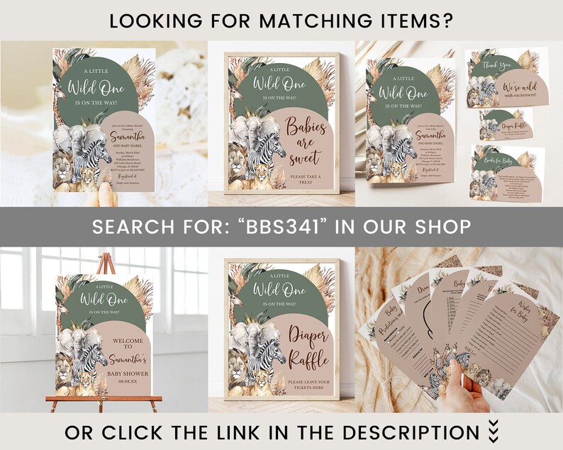 Editable Boho Wild One Baby Shower Welcome Sign Boho Safari - Etsy