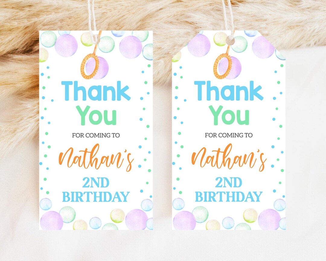 Editable Pop on Over for Bubbles Birthday Favor Tag, Pastel Bubbles ...