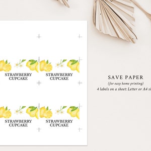 Editable Lemon Baby Shower Food Label, Lemon Gender Neutral Baby Shower ...