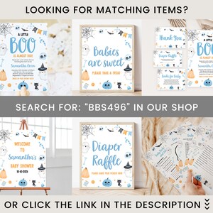 Editable Blue A Little Boo Baby Shower Welcome Sign Boy - Etsy