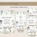 Editable Winter Arctic Animals Baby Shower Invitation Bundle, Greenery ...