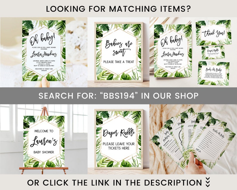 Editable Tropical Baby Shower Game Bundle Oh Baby Tropical - Etsy