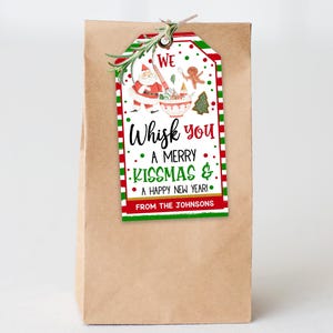 Editable We Whisk You a Merry Kissmas Tag, Baking Christmas Gift Tag ...