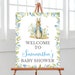 Editable Peter Rabbit Baby Shower Welcome Sign,blue Peter Rabbit ...