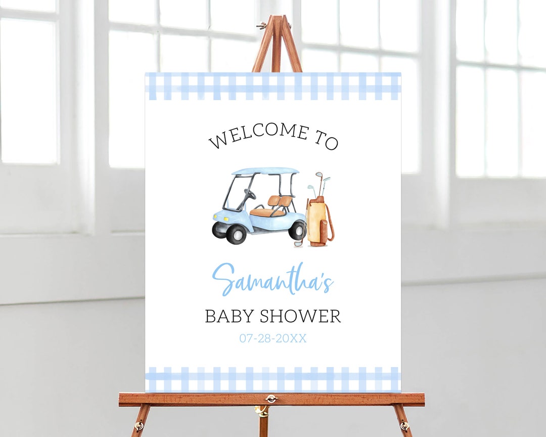 Editable Golf Baby Shower Welcome Sign, Let's Par-tee Baby Shower ...