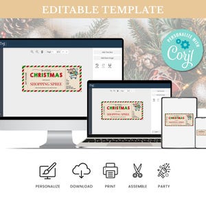 Editable Christmas Shopping Spree Gift Voucher, Surprise Shopping ...